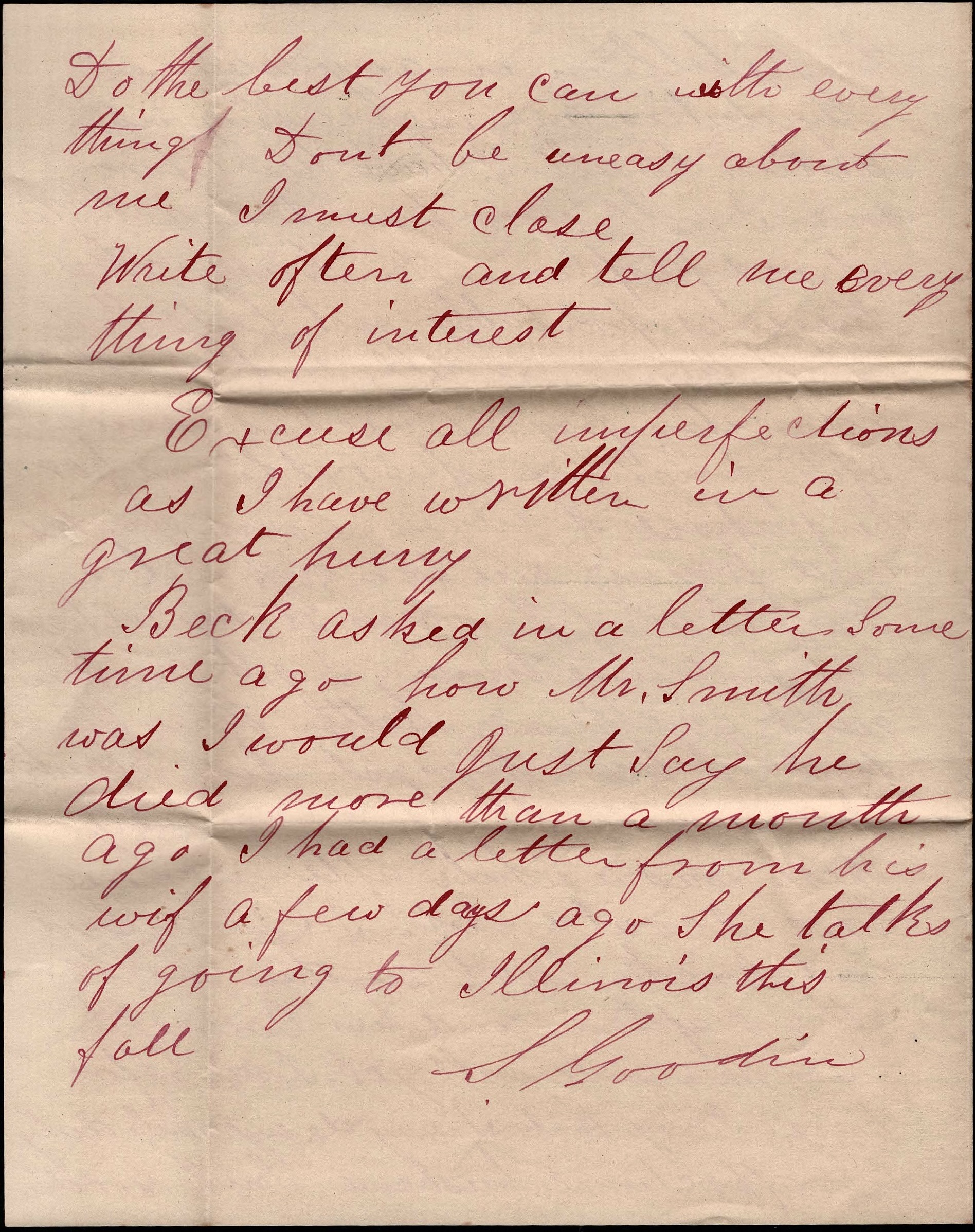 1865: Smith Goodin to Sarah Maria (Connett) Goodin | Spared & Shared 23