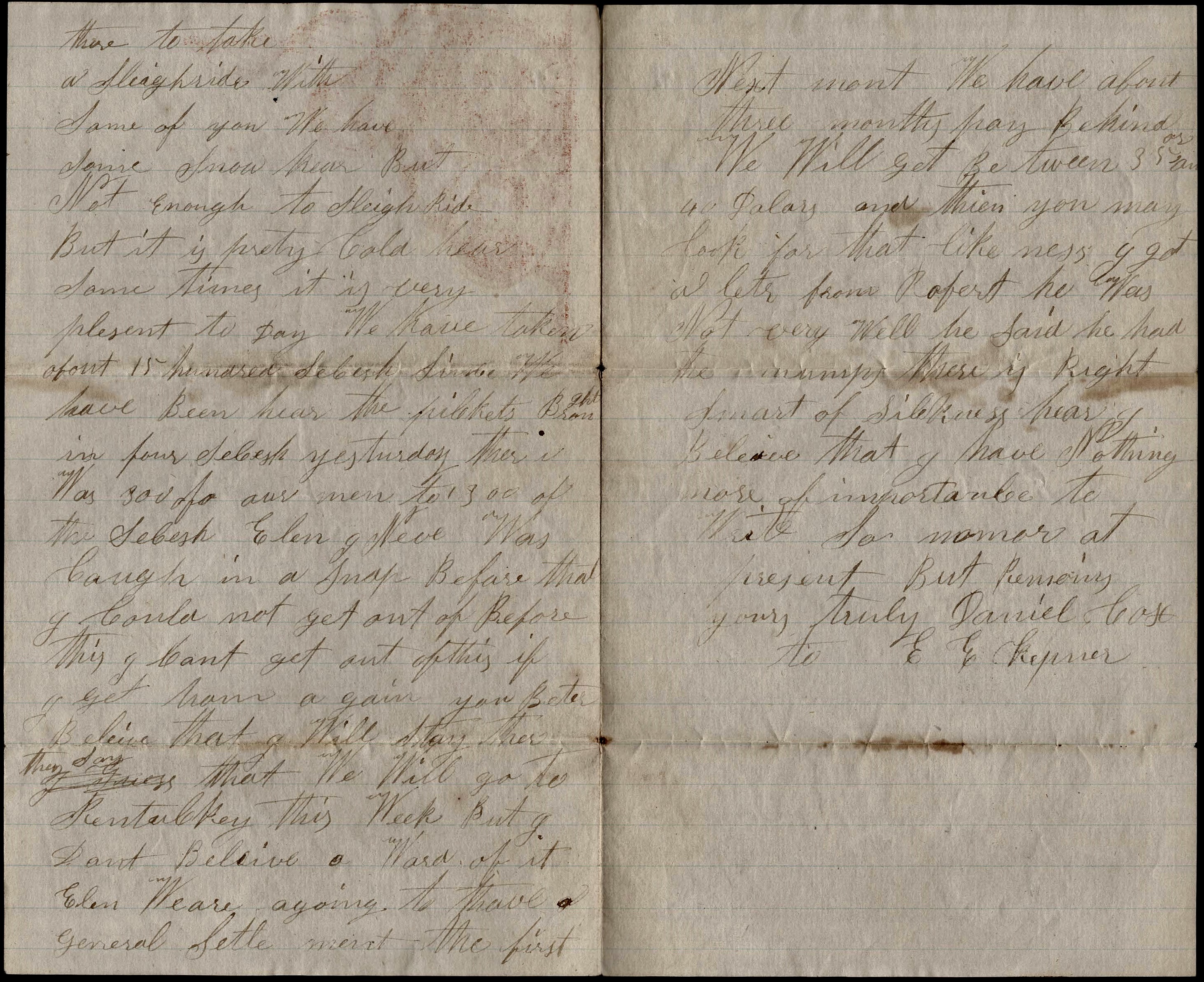 1861: Daniel Cox to Ellen Elizabeth Kepner | Spared & Shared 23