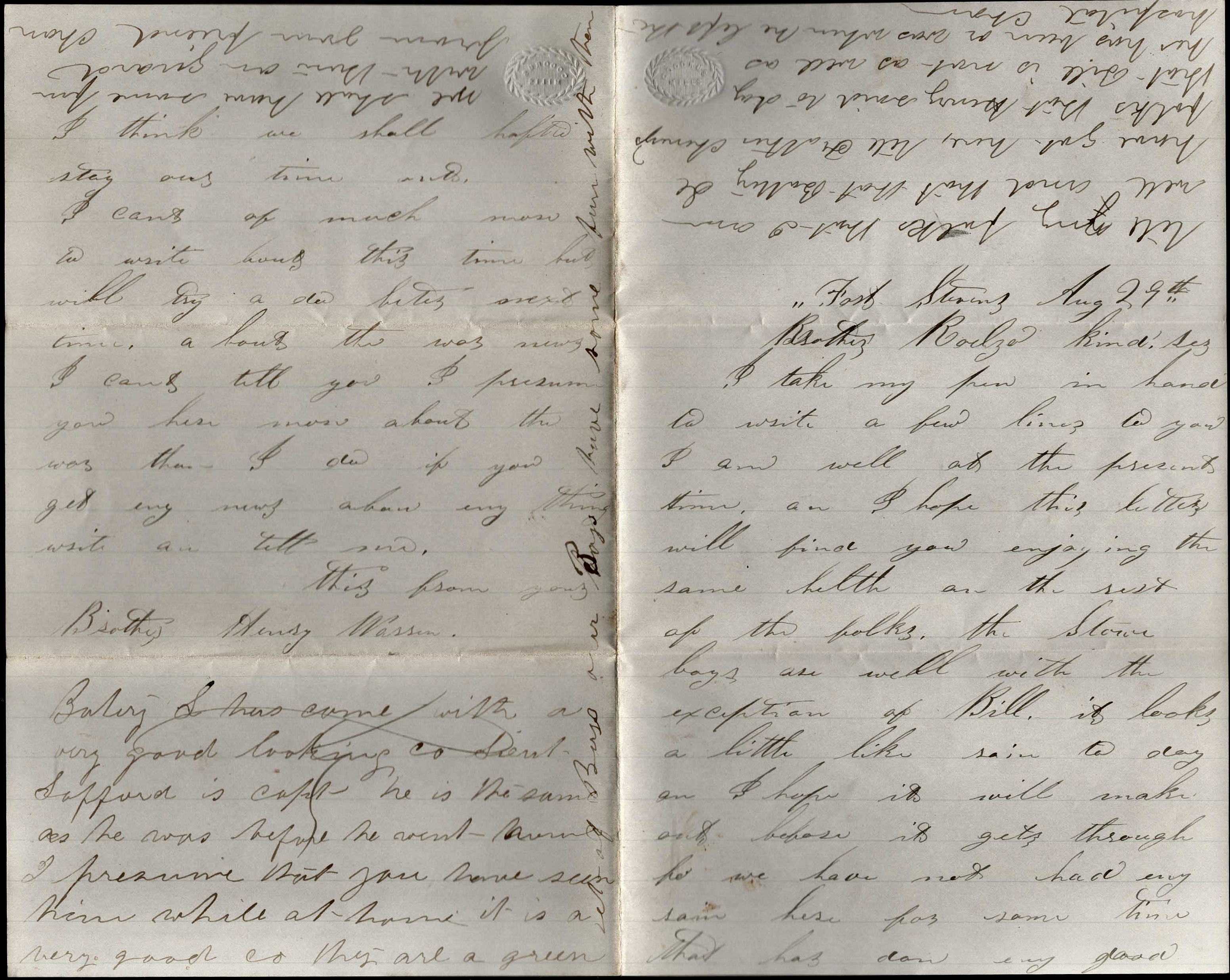 1863: Henry Wallace Warren to Roelzo Sanford Warren | Spared & Shared 23