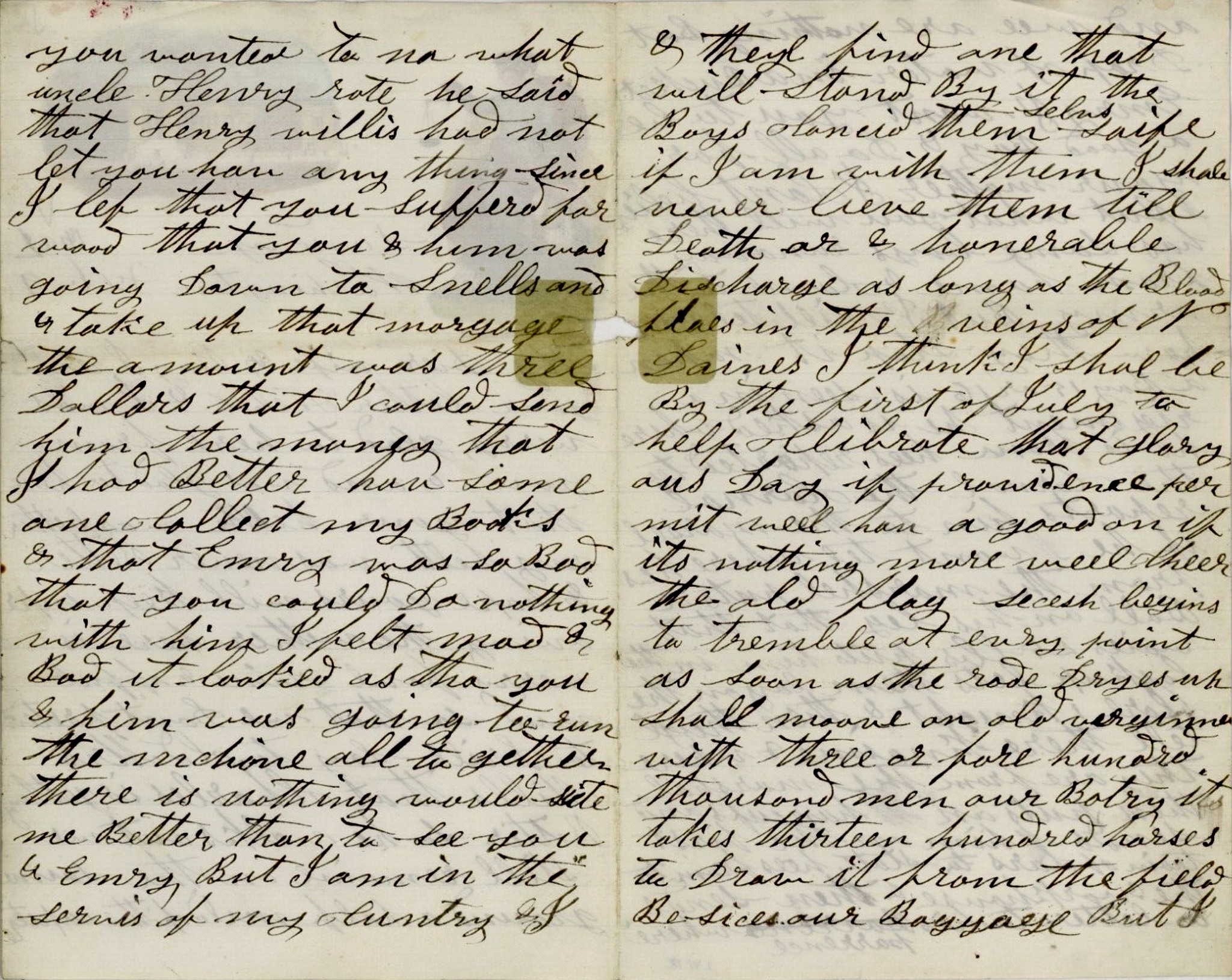 1862: Nelson A. Daines to Rebecca (Torrence) Daines | Spared & Shared 23