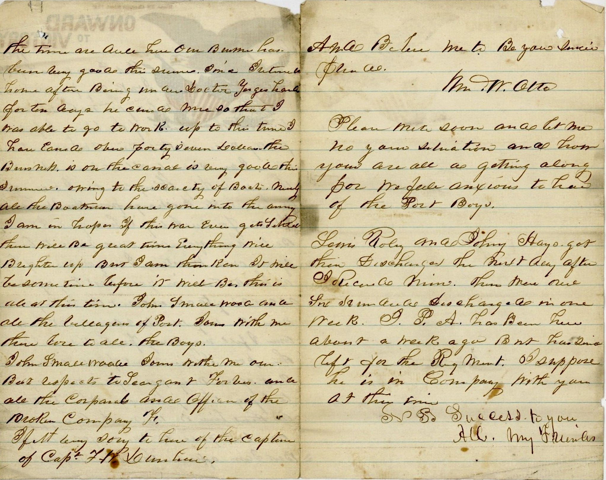 1862: William Witman Otto to a Friend | Spared & Shared 23