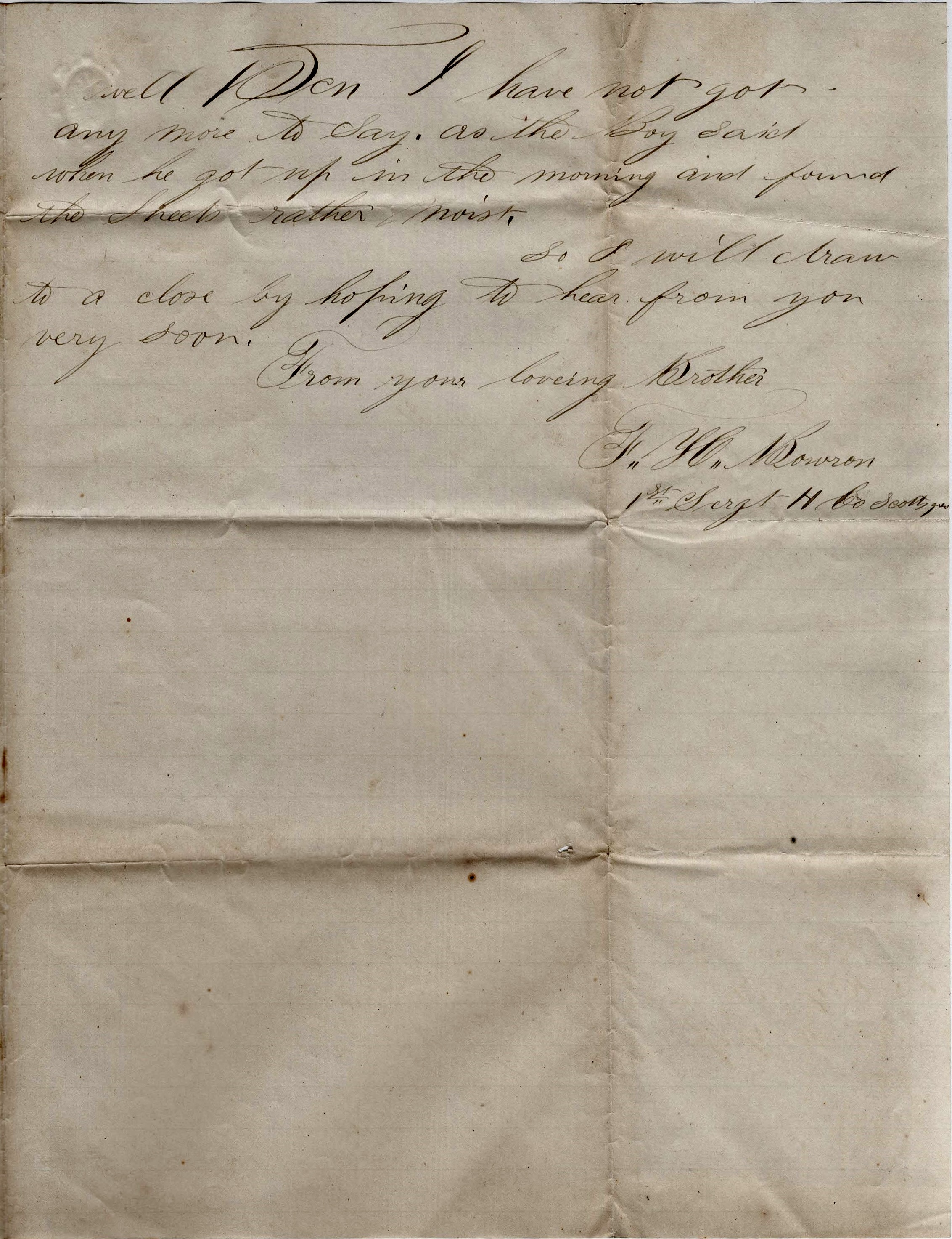 1864: Freeman Hawkins Bowron to his Brother | Spared & Shared 23