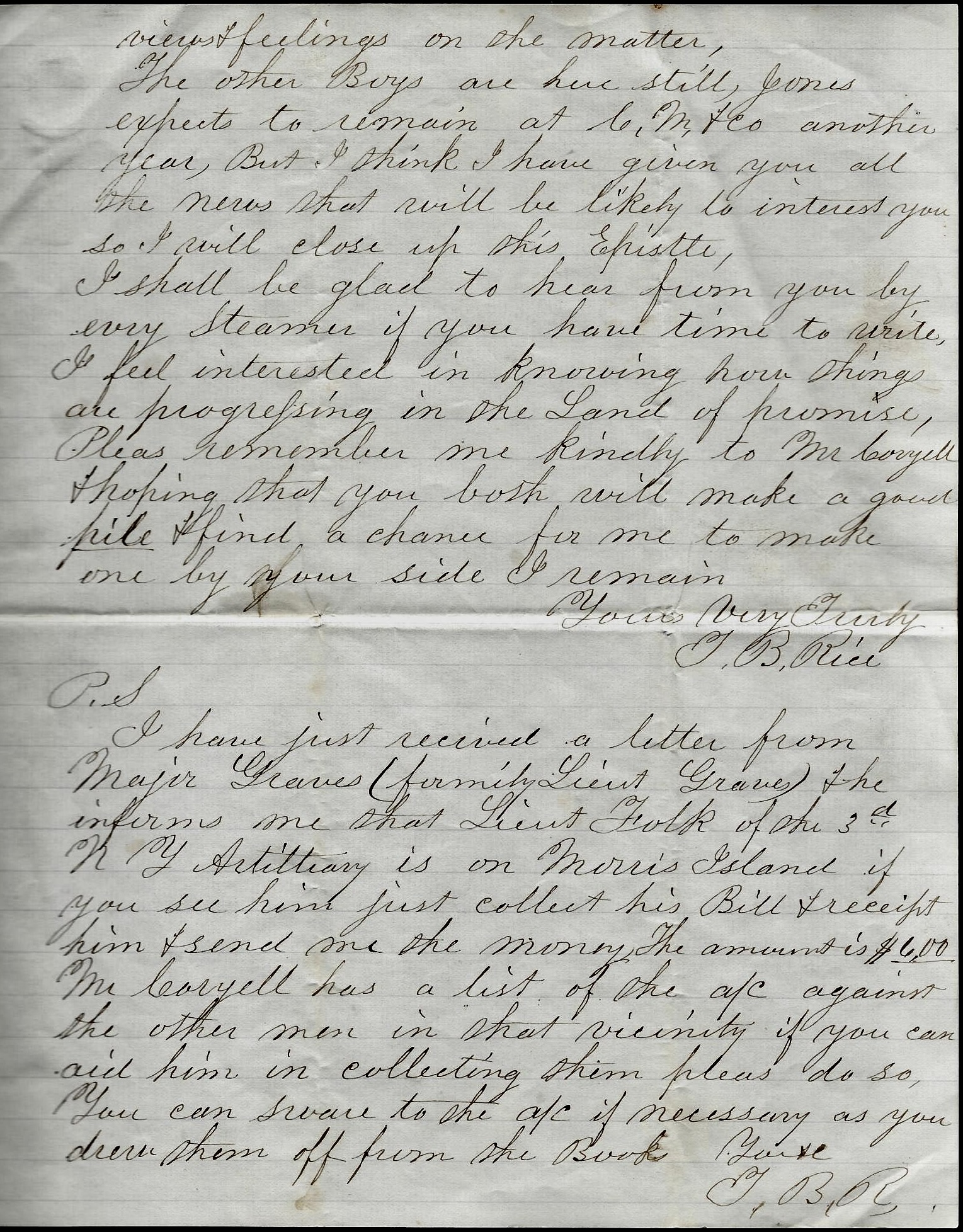 1863: T. B. Rice to Friend John | Spared & Shared 23