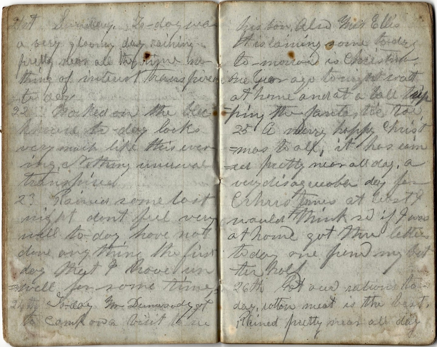 1862-65 Diaries of Jesse Stoneman Clum, 118th OVI | Spared & Shared 23