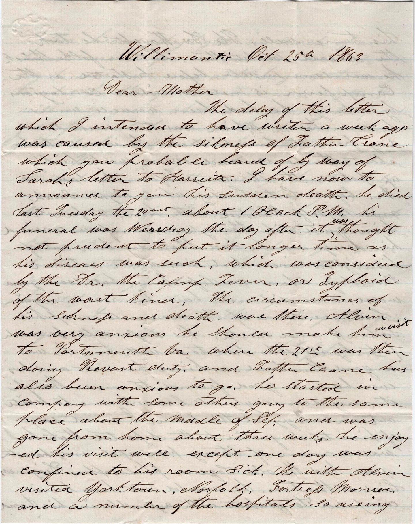 1863-64: Don Fernando Johnson to Electa (Noble) Johnson | Spared ...