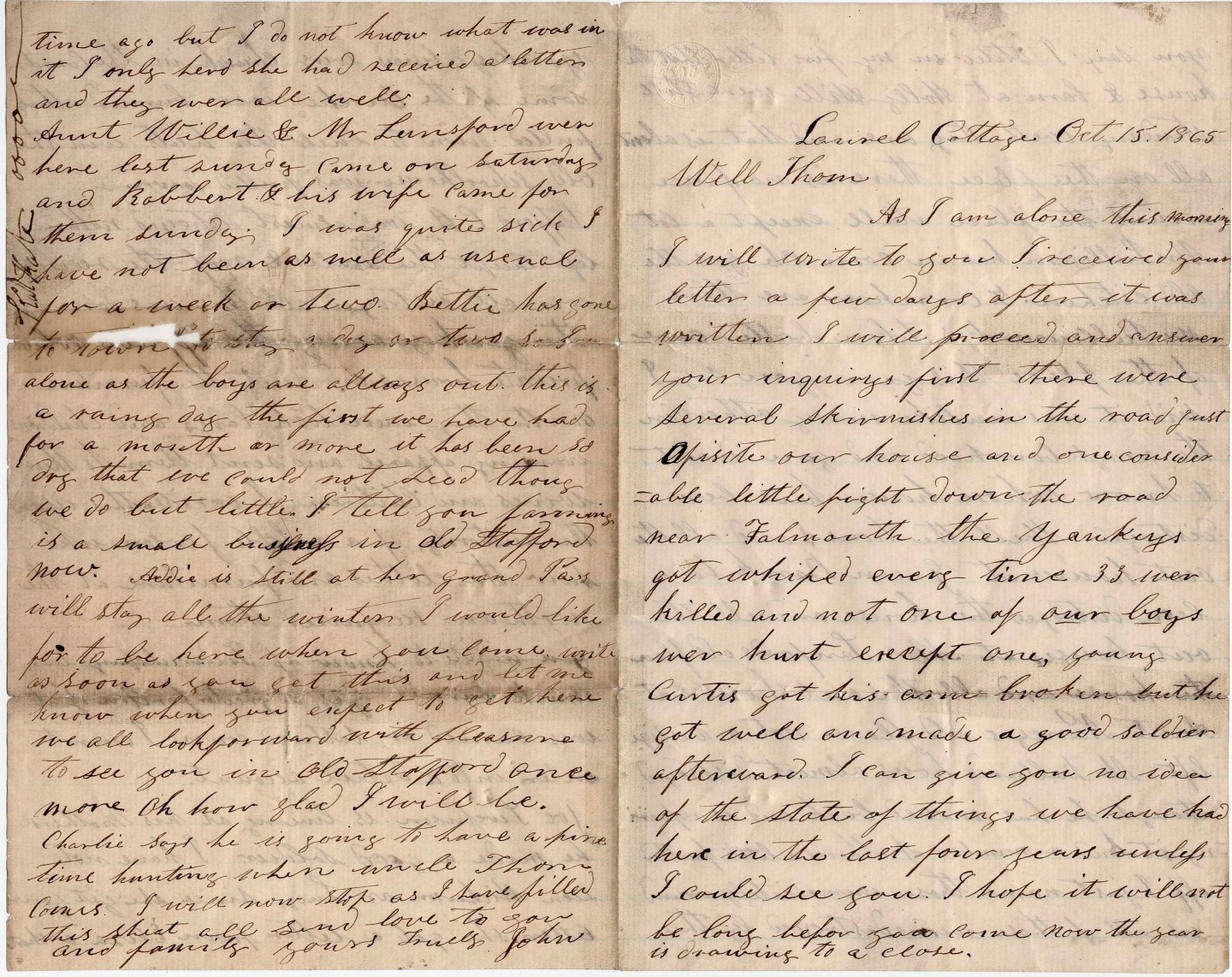 1865: John Alexander Swetnam to Thomas Levi Swetnam | Spared & Shared 23