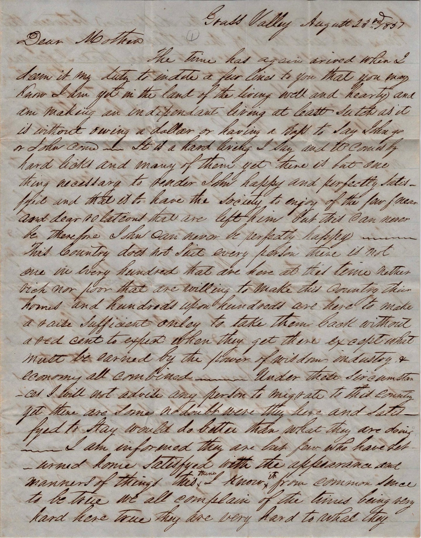 1851: John Andrew Smith to his Mother | Spared & Shared 23