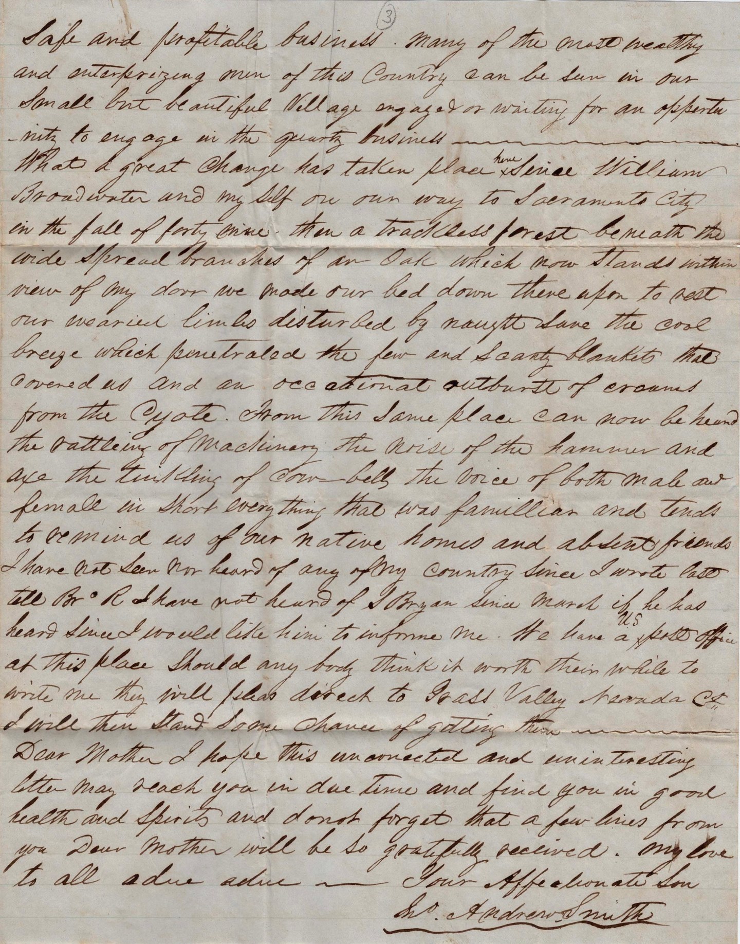 1851: John Andrew Smith to his Mother | Spared & Shared 23