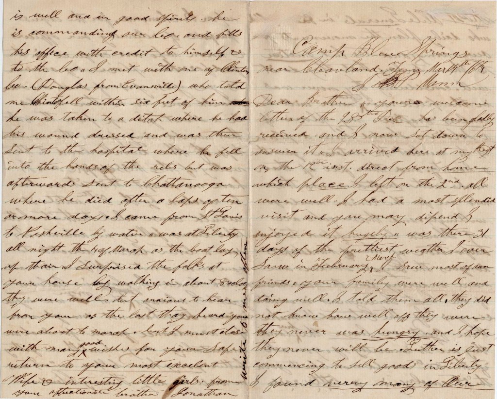 1864-65: Jonathan Balch Mann to John Preston Mann | Spared & Shared 23
